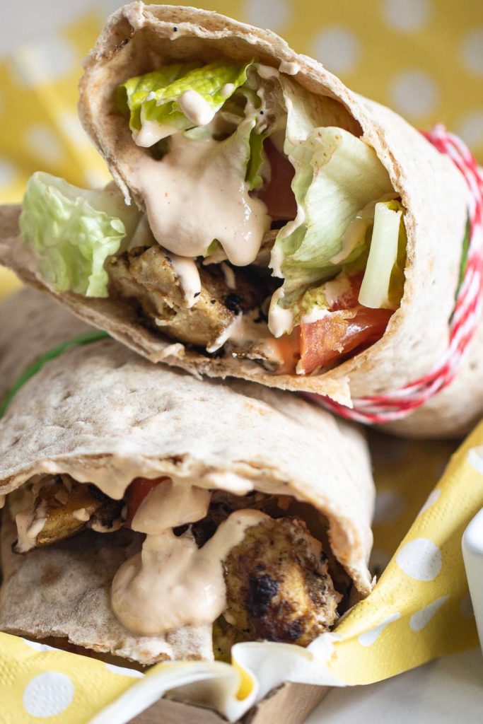 Chicken Shawarma Lavash. Full of spice and easy to make!
