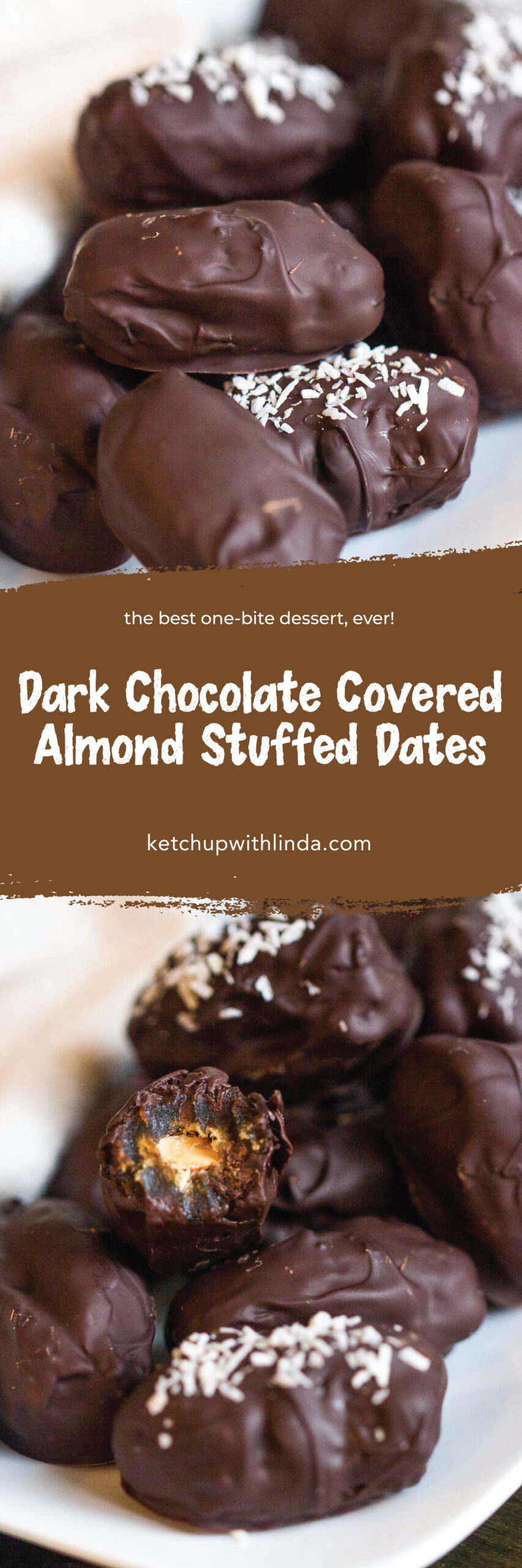Dark Chocolate Covered Almond Stuffed Dates are a real treat!