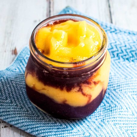 This blueberry peach smoothie is naturally sweetened and tasty