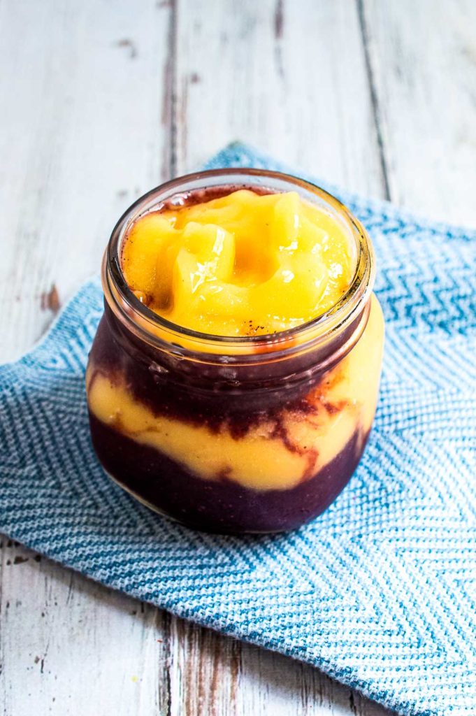 This blueberry peach smoothie is naturally sweetened and tasty