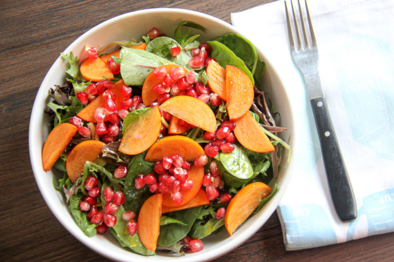Persimmon Pomegranate Salad - Ketchup with Linda