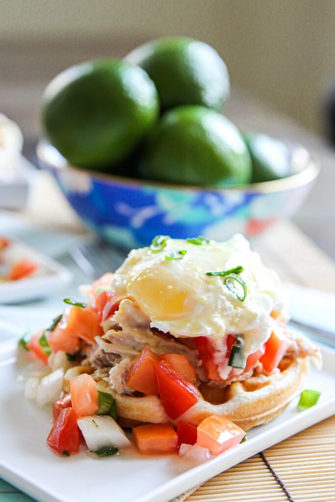 Luau Eggs Benedict Waffle - the best breakfast ever!