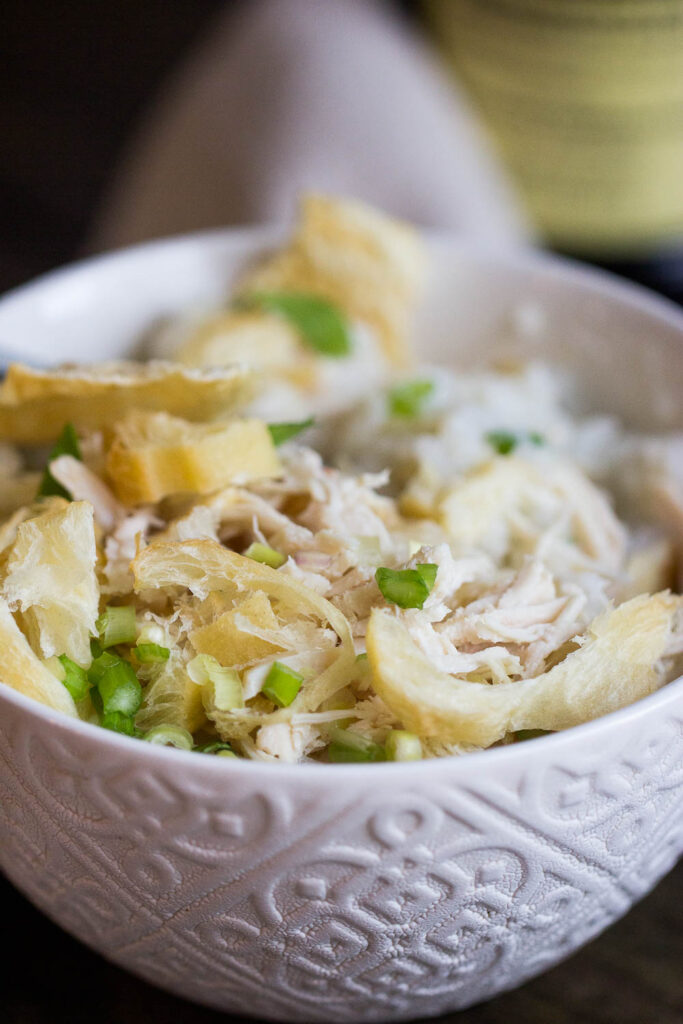 Comforting bubur ayam (Indonesian chicken congee, rice porridge) recipe