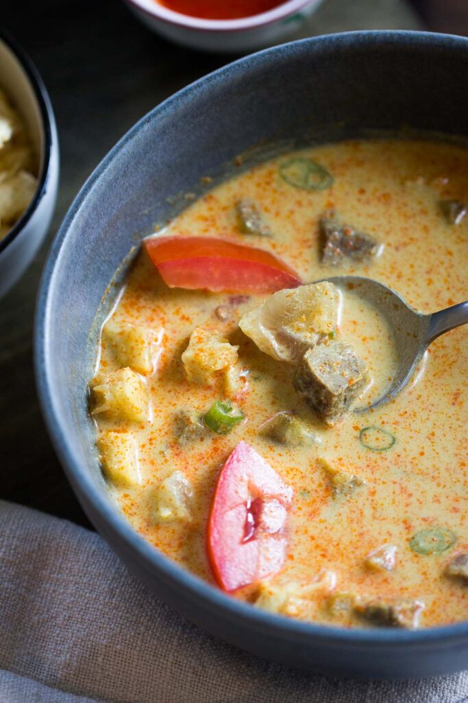 Soto tangkar Betawi is a creamy, cozy, and delicious beef ribs soup