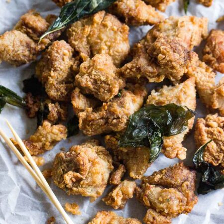 Taiwanese Popcorn Chicken that is fried to crunchy perfection!