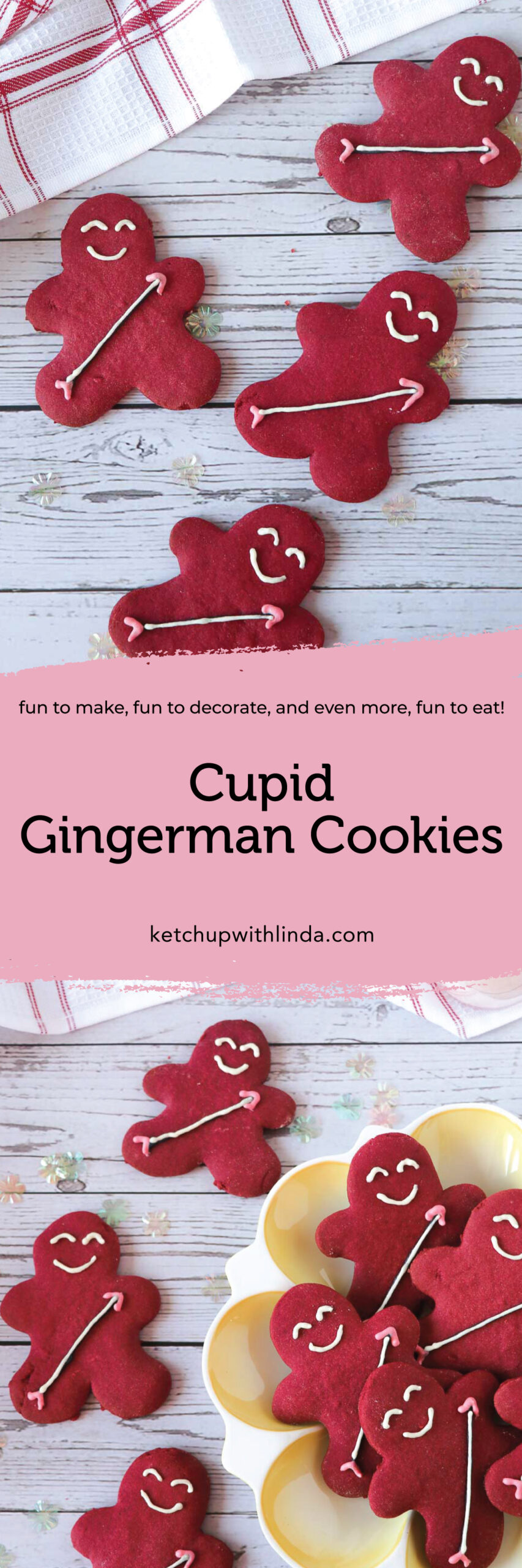 Cupid gingerman cookies for your Valentine's day dessert