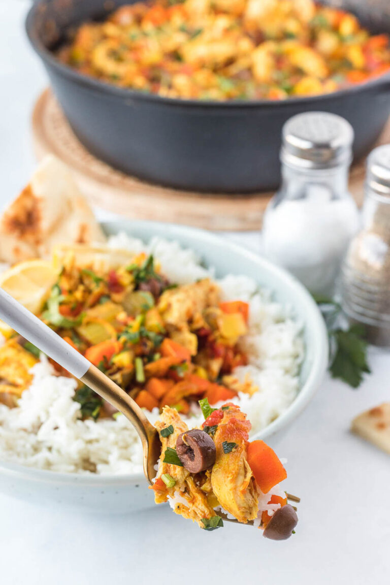 Hearty flavors come together in this Moroccan shredded chicken