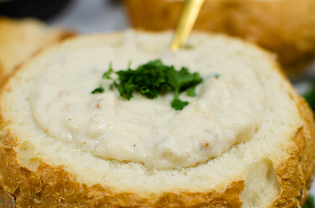 This easy clam chowder is hearty, creamy, and so flavorful.