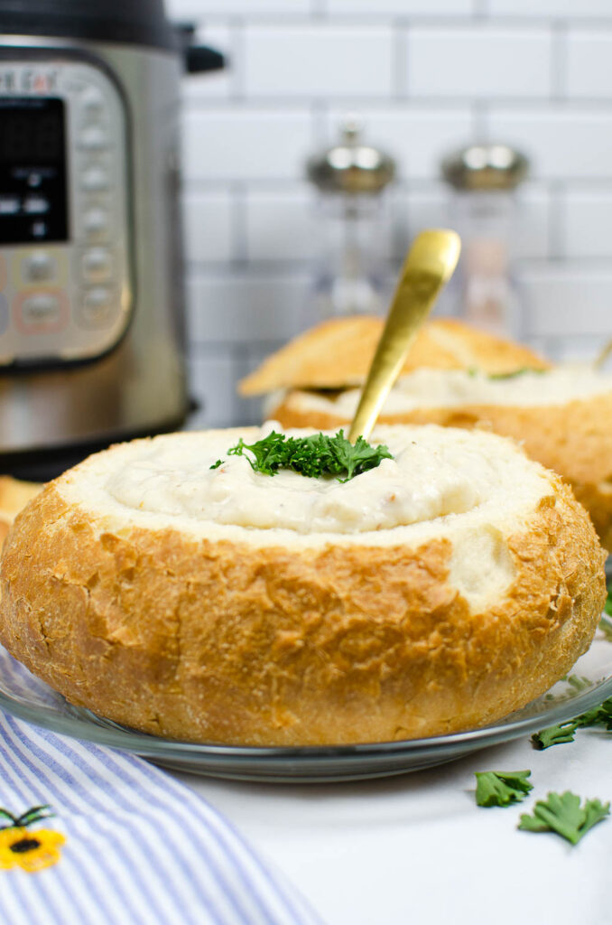 This easy clam chowder is hearty, creamy, and so flavorful.