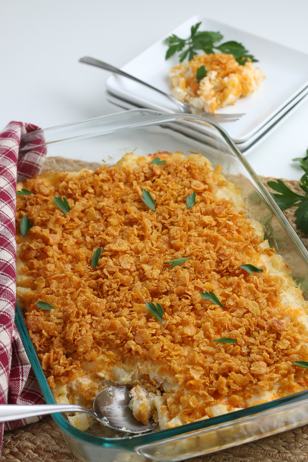 Easy Cheesy Potato Casserole that is perfect for weeknight dinner